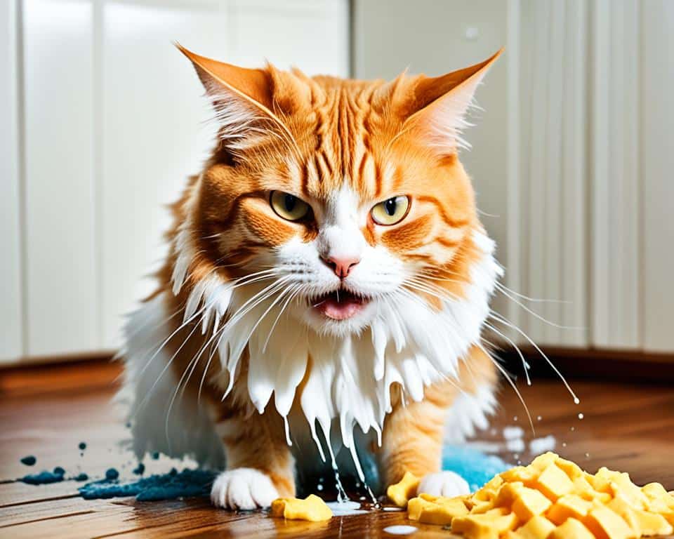 Katze Kotzt Weisen Schaum