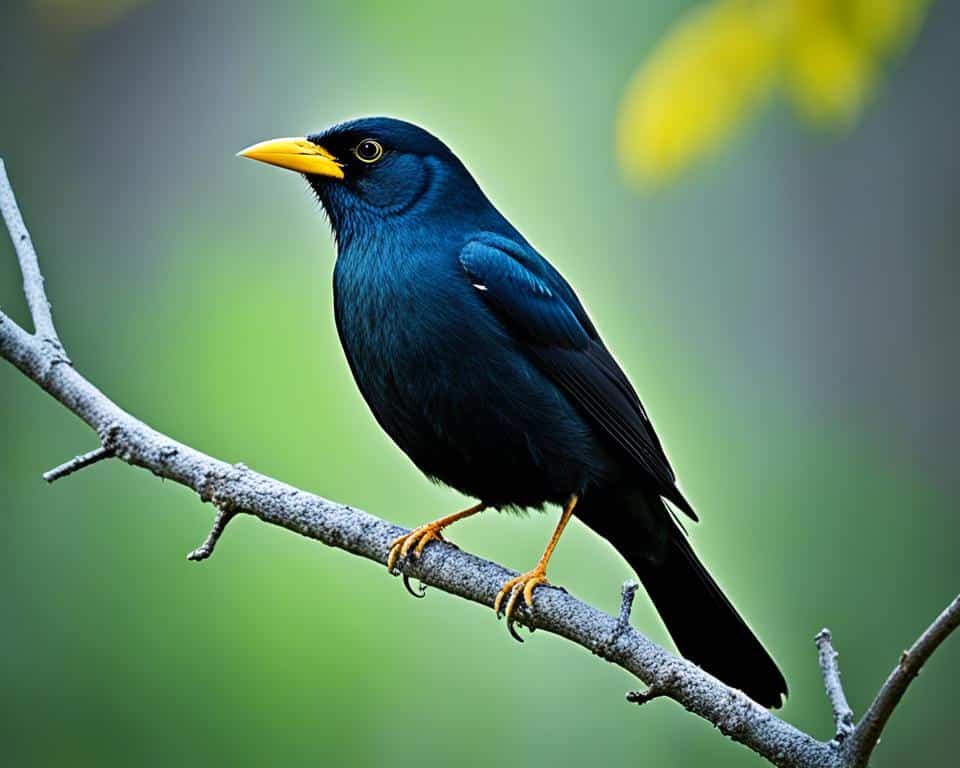 Schwarzer Vogel mit gelben Schnabel Identifikation